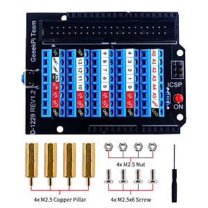 GeeekPi Screw Terminal Hat for Arduino UNO, GPIO Screw Terminal Block Breakout Module with Horn Socket Connector, GPIO Expansion Board Breakout for Arduino UNO