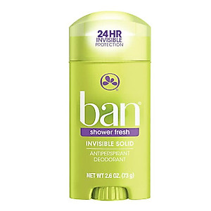 Ban Antiperspirant Deodorant Invisible Solid 2.6 oz (73 g)