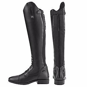 Dover Saddlery Riding Sport - Ladies' Equestrian Black Synthetic Leather Field Boots - Regular - 9.5