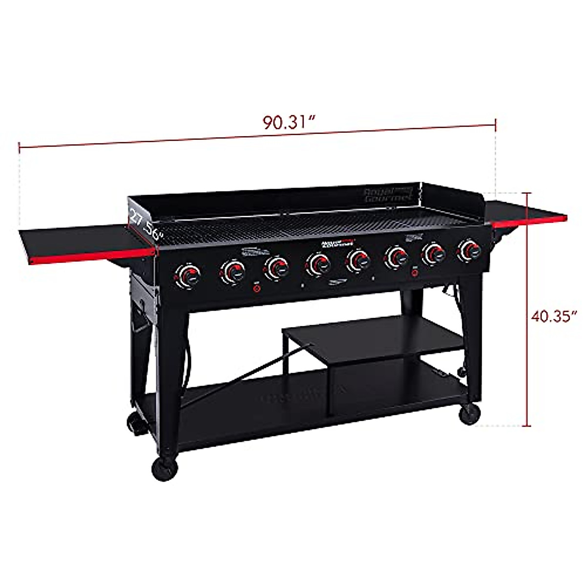 Royal Gourmet GB8003 Flat Top Grills Outdoor Cooking Propane Gas Grill and Griddle Combo, Outdoor Party or Backyard BBQ, Black