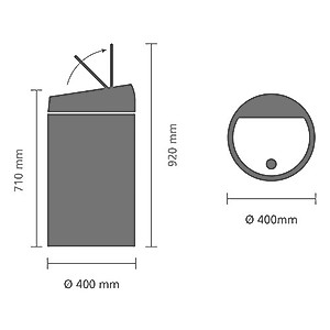 Brabantia Touch Trash Can 16 gallon/60 liter - Matte Steel Fingerprint-Proof, 484506