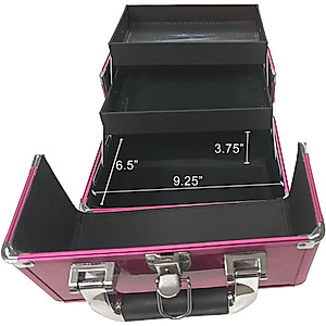 Ver Beauty DVK002-59 2-Tiers Extendable Trays Art Craft Supplies Storage Portable Box Tool Case Organizer Travel – VK002 Magenta Glitter