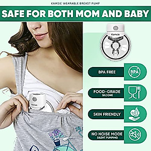 kamsie Wearable Breast Pump, S12 Hands Free Breast Pump, Wireless Breast Pump Hands Free, 2 Modes & 9 Levels Electric Portable Breast Pump, LCD Display, 24mm Flange, 2 Pack