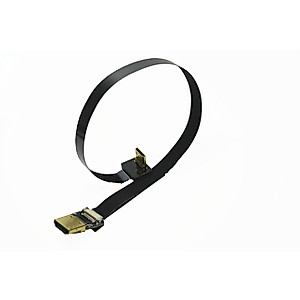 BLACK 80CM FPV Flat FFC HDMI Cable Mini HDMI male 90 degree angled to Standard HDMI Normal HDMI Full HDMI for Canon 5D3 5D2 Panasonic lumix GH3 GH2 Sony nex 5N 5T 5R 7N