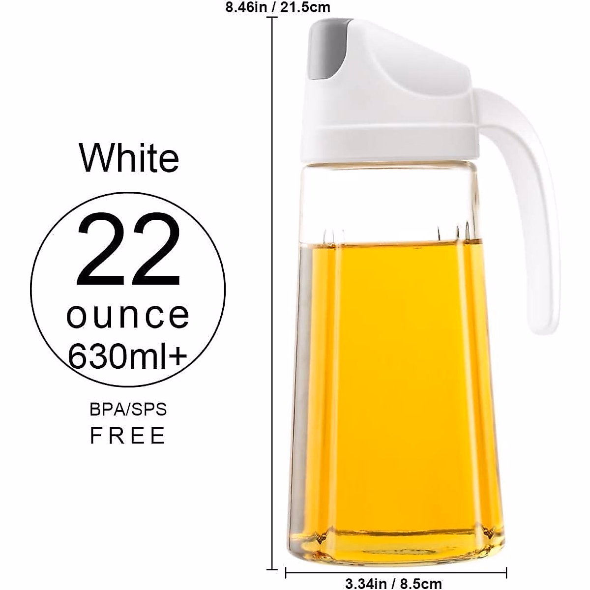 Hweryho Dispenser, Auto Flip Cap 630ml Leakproof Olive Oil Bottle for Kitchen, Oil Sprayer for Cooking, Easy Refill & Cleaning Non-Drip Spout, Non-Slip Handle, Oil Sprayer for Cooking (1 PACK)