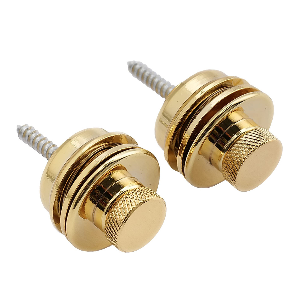 Musiclily Flat Head Guitar Big Strap Locks System Schaller-Style Straplocks Parts for Electric Acoustic Guitar Bass,Gold(Pack of 2)