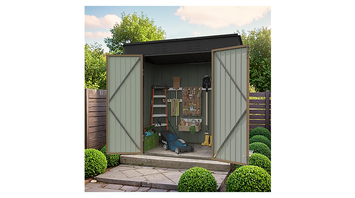 Devoko 6x8 FT Outdoor Storage Shed - Durable Metal Garden Tool House