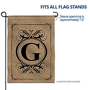 Anley Classic Monogram Letter G Garden Flag, Double Sided Family Last Name Initial Yard Flags - Personalized Welcome Home Decor - Weather Resistant & Double Stitched - 18 x 12.5 Inch