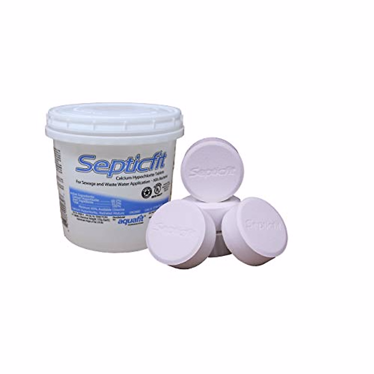 Septicfit Septic Chlorine Tablet - 12 Pail Value Pack - 6 Tablet Pails - 24.6 lbs - NOT for USE in Swimming Pools
