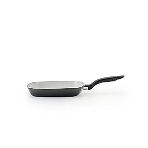 T-fal Specialty Ceramic Nonstick Grill Pan, 10.25 Inch, Oven Broiler Safe 350F, Cookware, Pots and Pans, Black