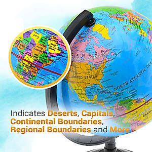 Little Chubby One 7-inch Globe - Educational and Decorative Piece - Assorted Markers for Coloring Spinning Globe Ideal for Learning Geography and Perfect Decor for Kids Room