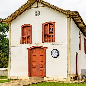 15 Inch Indoor/Outdoor Waterproof Wall Clock, Outdoor Clock with Thermometer and Hygrometer Combo, Retro Round Silent Battery Operated Quartz Wall Clock for Patio Home Bathroom Porch Pool (Brown)