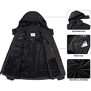 CAMEL CROWN Men's Waterproof Ski Jacket Warm Winter Snow Coat Mountain Windbreaker Hooded Raincoat Snowboarding Jacket