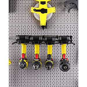 WellMall Power Tool Organizer Holder - Wall Mount Style for Power Tool Drill as Heavy Duty Tool Shelf & Tool Rack with Compact Design, Great as Tool Utility Shelves (2 Pack)