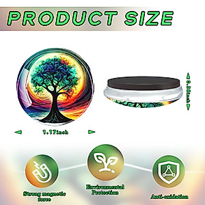 DARUITE 12Pcs Glass Fridge Magnet Refrigerator Magnets Fridge Small Magnets Fridge Magnets for Whiteboard Cute Magnets Decoration for Whiteboard Office Classroom Kitchen Cabinet Dishwasher (Life Tree)