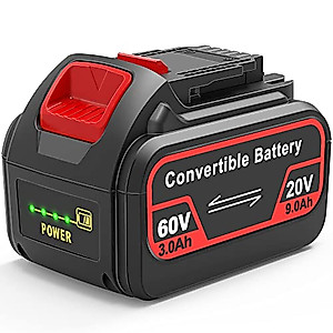 CHAUNVEN 9.0Ah DCB606 Battery Replacement for Dewalt 20V / 60V / 120V Battery MAX DCB606 DCB609 DCB612 Cordless Power Tools Battery