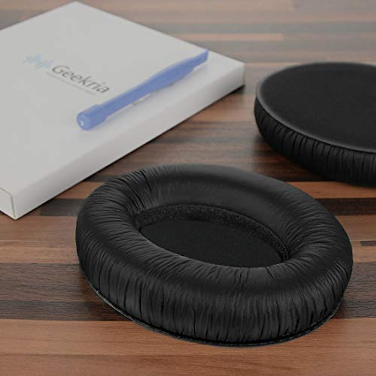 Geekria QuickFit Replacement Ear Pads for Sennheiser HD448, HD449, HD418, HD419, HD428, HD429, HD439, HD438 Headphones Ear Cushions, Headset Earpads, Ear Cups Cover Repair Parts (Black)