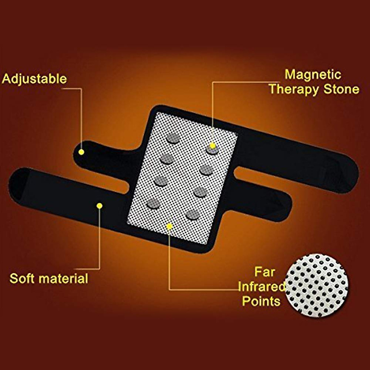 . life Heated Knee Brace Wrap, Portable Tourmaline Knee Support Brace, Magnetic Self Heating Knee Pad Adjustable Knee Wraps, Knee Wraps for Arthritis Joint Pain Relief Injury