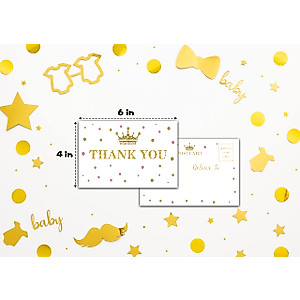 Baby Shower Cards Kit,A Little Princess Set of 25 Baby Shower Invitations with Envelopes, Book Request Cards for Baby Shower,Pink & Gold Baby Shower Party Favor Decoration(11)