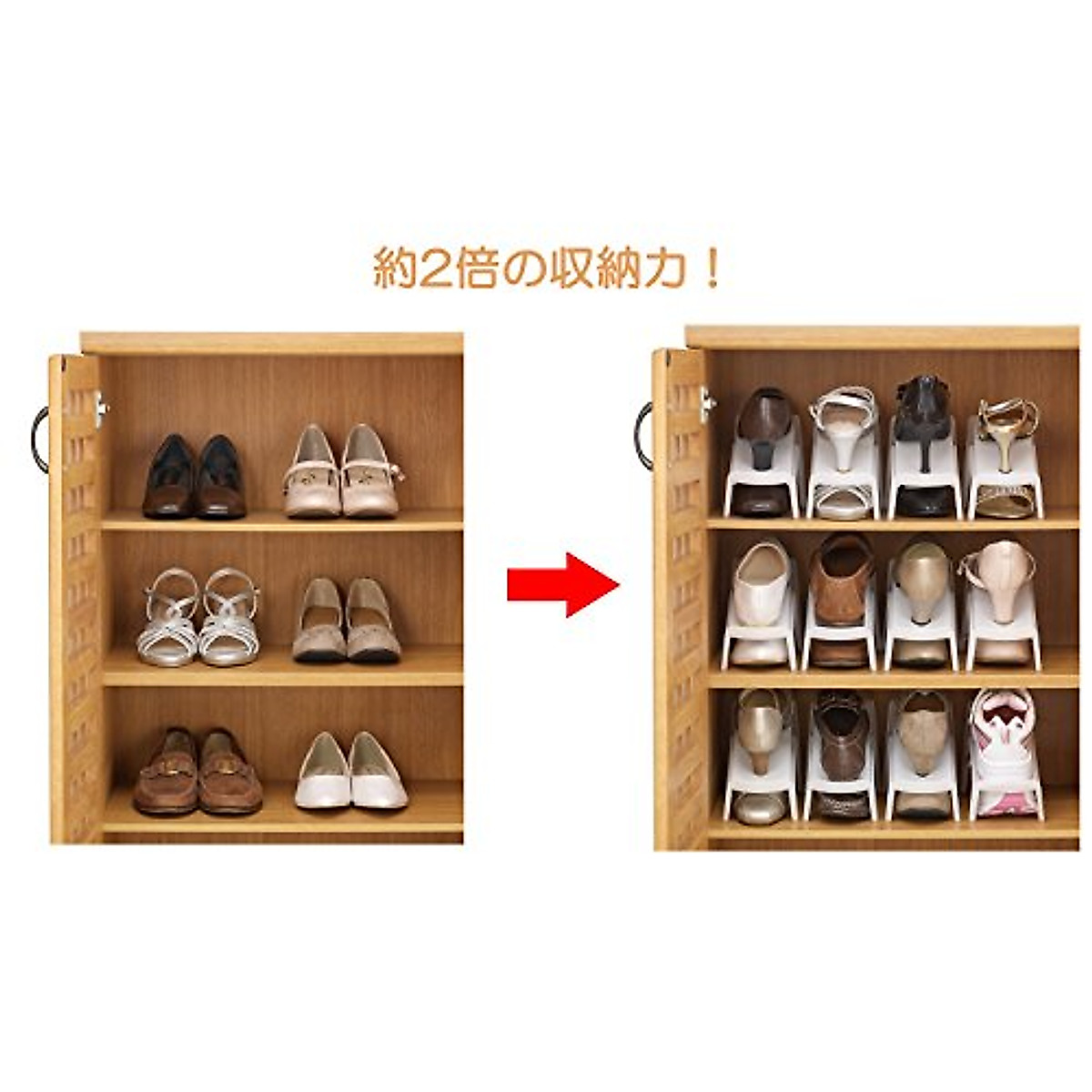 Iseto I-557 Shoe Holder, Space Saving Shoe Storage (Slim Type), Set of 5, White