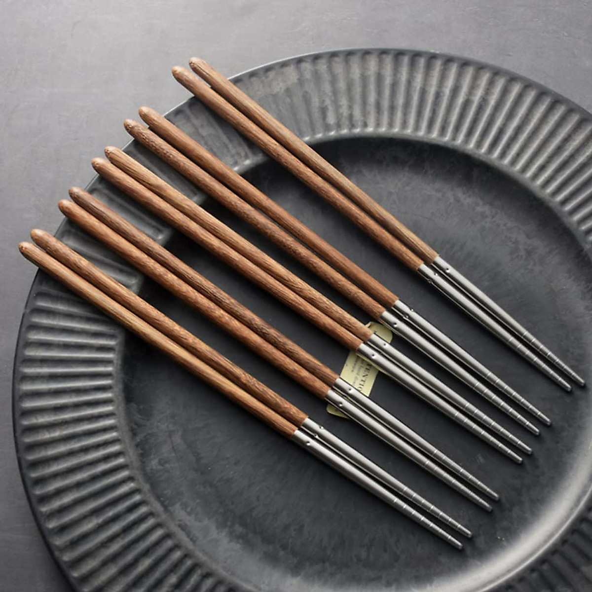 Hemoton Metal Chopsticks 5 Pairs Sushi Chopsticks Sashimi Chopsticks Stainless Steel Japanese Chopsticks with Wood Handle Chef Traditional Garnishing Plating Tweezers Gifts Sets
