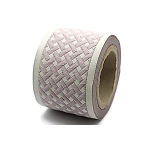 3.8 Yards Spool 2.7" Light Magenta & Beige Knot Embroidered Drapery Trim Jacquard Ribbon for Your Drapes Curtains Drapery Banding Trim Tape V2 179