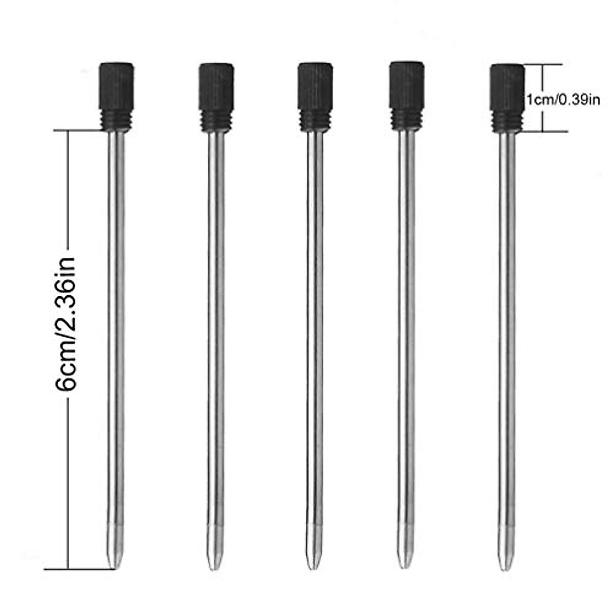 AIYIBEN 2.75'' Ballpoint Pen Refills, Replaceable Refills for Multifunction Pen Stylus Pens and Ballpoint Pens Black Ink (10 Pack Black Refills)
