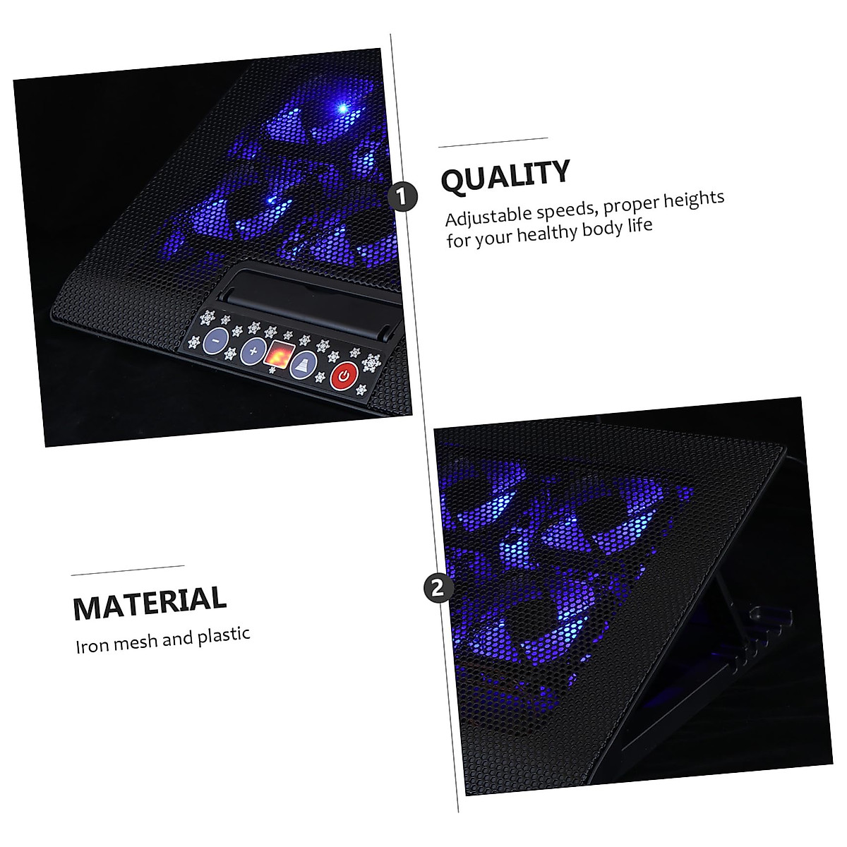 NOLITOY Notebook Cooler Collapsible Cooling Rack Gaming Laptop Radiator Laptop Stand Portable Cooling Pad Laptop Fan Stand Laptop Fan Pad Electronic Mobile Power Iron Mesh and Plastic