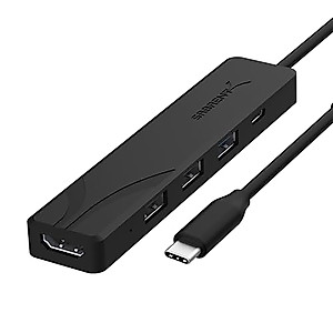 SABRENT USB C Hub, 5-in-1 USB C Multi-Port Dongle with 4K HDMI to USB C, USB to HDMI Adapter, 100W Power Delivery, 1 USB 3.0 & 2 USB 2.0 Ports, For MacBook Pro, USB C Laptops, Type-C Devices (HB-TC5P)