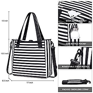 Muzale Large Tote Bag - Gym Tote Bag with Zipper Pocket for Women Laptop Tote Bag fit 15.6 inch Laptop for Work, Beach Bag with Shoulder Strap Overnight Yoga Tote bag for College,Travel,Trip,Pool