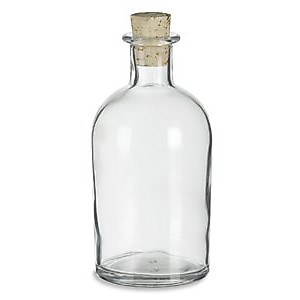 Nakpunar Boston Round Clear Glass Bottle, 8.5 Oz. w/ Cork - ball bottle, round bottle for oils, witch spells, wedding favors, bath bubbles