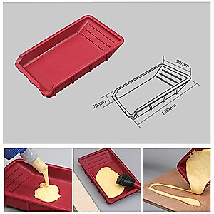 Evwoge 4Pc/Set Woodworking Glue Brush Tool Kit Silicone Soft Glue Brush Flat Scraper Glue Tray Gluing Scraper Woodworking Tools