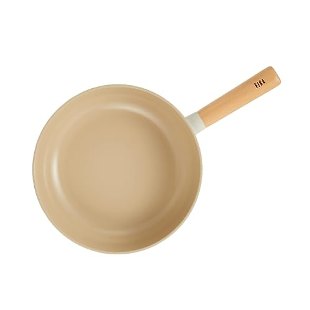 NEOFLAM FIKA 10" Stir Frying Wok for Stovetops and Induction | Wood Handle and Nonstick Ceramic Coating | Made in Korea (10" / 26cm)