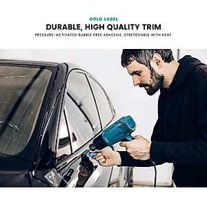 Gold Label Detailing 3M Black Out Trim Chrome Delete Vinyl Wrap Kit | 25ft Roll of 3m Scotchprint 2080 | Felt Edge Squeegee and Razor Blade Included (Satin, 2" by 25ft)