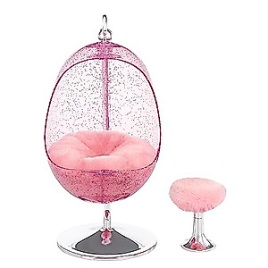 Bratz Funky Fashion Furniture Retro-Swing Chair Playset & Display with Footrest, Swings Back & Forth, Fits Dolls Up to 12" Tall, Y2K Nostalgia, Collectors Ages 6 7 8 9 10+