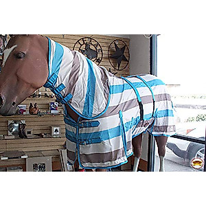 HILASON 75 Inches Horse Fly Sheet Ultra Violet Rays Protect Mesh Bug Mosquito Summer Spring | Fly Sheet | Horse Turnout Sheet | Fly Sheet for Horses | Bug and Mosquito Protection | Fly Sheet for Horse