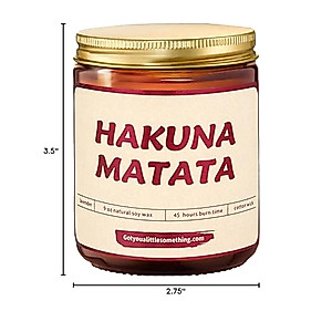Got You A Little Something Hakuna Matata Lavender Vanilla Disney Candle | Disney Gifts for Women Adults, Disney Mom Birthday Gift | Lion King Themed Christmas Presents for Her ; Hakuna Matata Candle