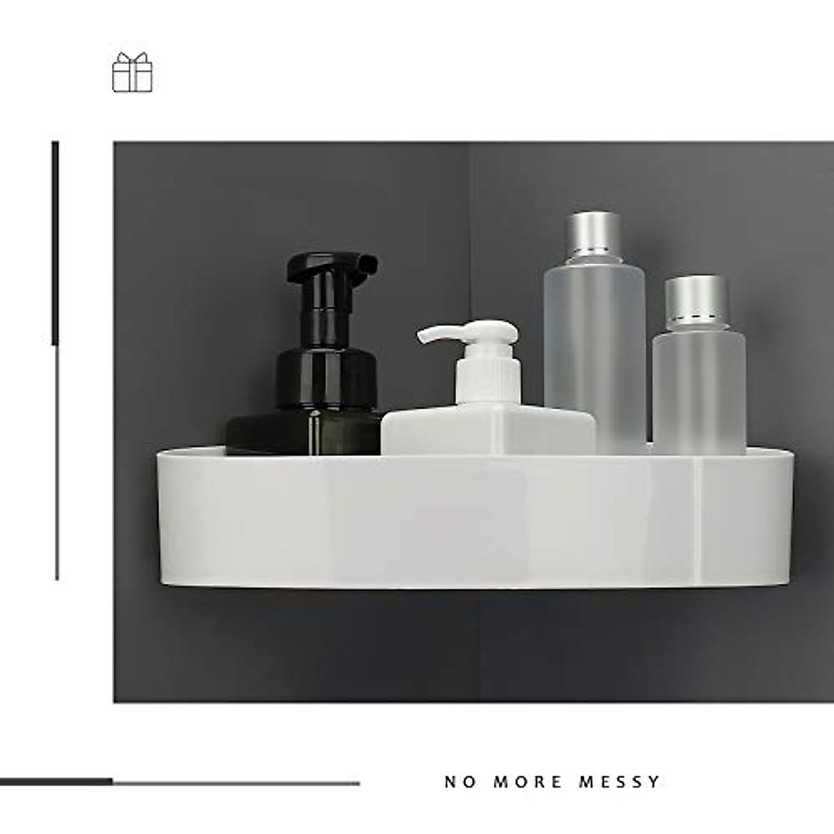 FOBBHOME Adhesive Corner Shelf Bathroom Shower Caddies Organizer Shower Corner Shelf Bathroom Shelf Drilling Wall Mount Storage Rack