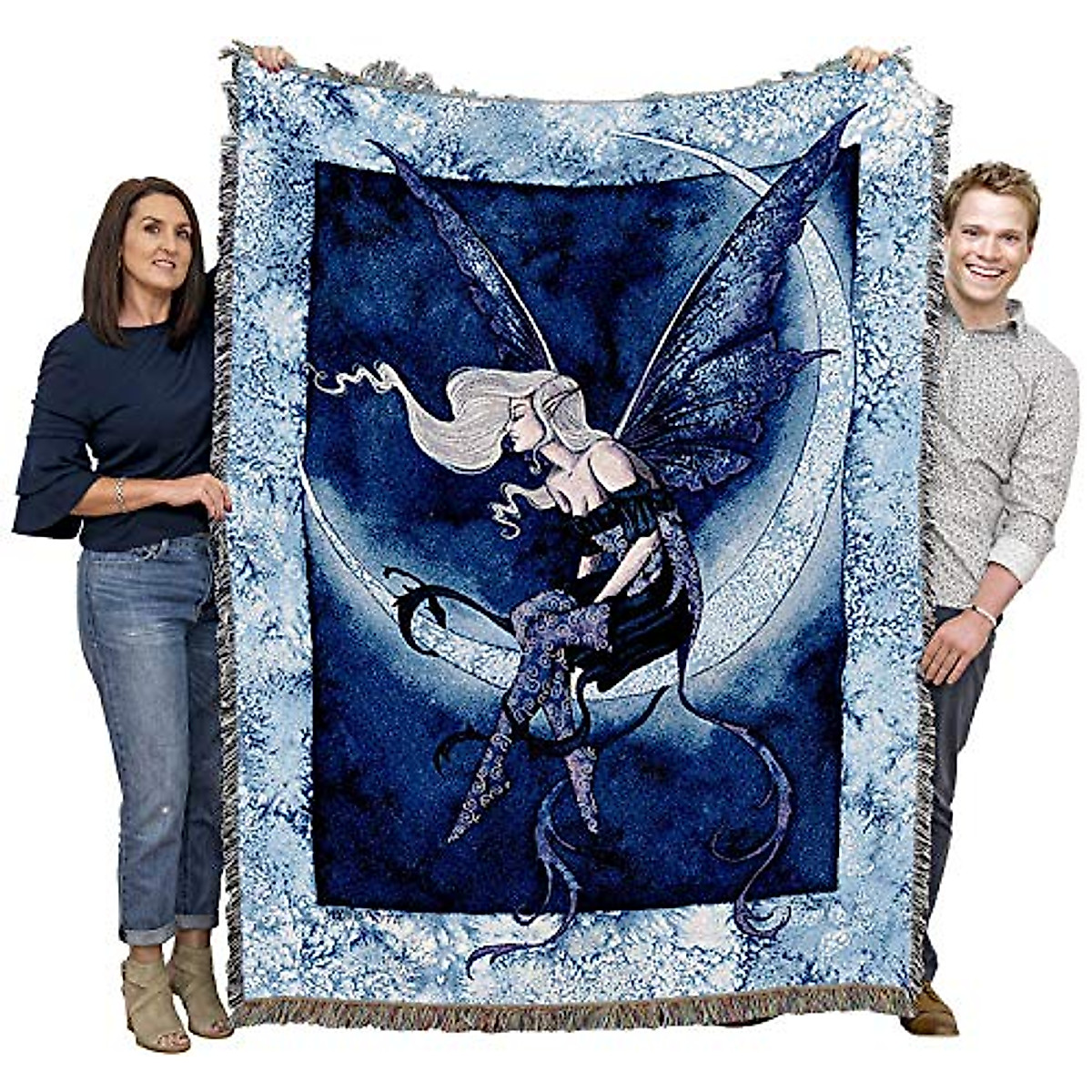 Pure Country Weavers Moonsprite Fairy Blanket by Amy Brown - Gift Fantasy Tapestry Throw Woven from Cotton - Made in The USA (72x54)