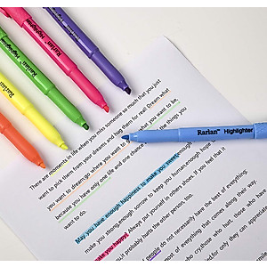 Rarlan Highlighters, Chisel Tip, Assorted Fluorescent, 96 Count Bulk Pack