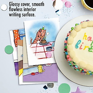 The Best Card Company - 10 Cute Birthday Note Cards with Envelopes (4 x 5.12 Inch) - Pets and Animal Notecards, Boxed Assortment - Kitty Birthday M3791BDG-B1x10