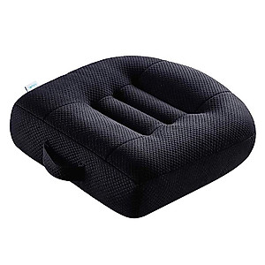 Car Seat Cushion, Office Chair Booster Seat Booster Cushion, Breathable Mesh Portable Car Booster Seat for Short Drivers Extra Thick Seat Cushion for Car Office,Home, 40x40x12cm Black
