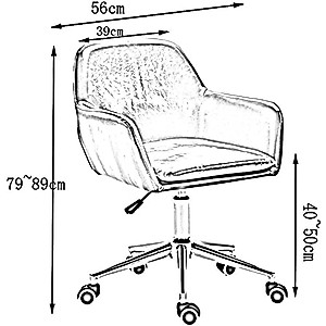 XOUVY Office Chair Backrest Chair Computer Chair Swivel Chair Game Chair Linen Fabric Armchair Dining Chair