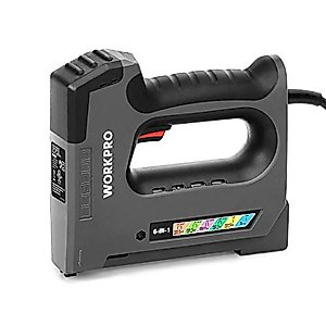 WORKPRO 6 in 1 Staple Gun, Electric Stapler Tacker, 110V Corded Brad Nailer for DIY Project of Woodworking