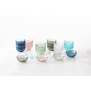 Fortessa Jupiter Vintage Glassware Collection 5 Inch Cereal Salad Dessert Snack All-Purpose Bowl 6 Pack, Clear, 14 Ounce (6 Pack)