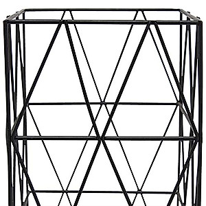Simple Designs LT1073-BLK Geometric Square Metal Table Lamp, Black 5.13 x 5.13 x 10.25