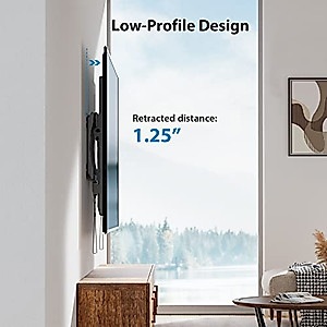 Pipishell Tilt TV Wall Mount for Most 26-75 inch Flat or Curved TVs up to 132 lbs, Wall Mount TV Bracket with Tilt, Low Profile, Max VESA 600x400mm, TV Mount Fits 8-24 inch Wood Studs, PILT5