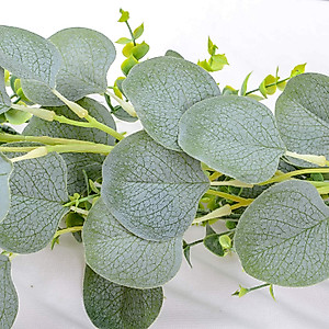 Artiflr 3Pack Artificial Eucalyptus Garland, 6 ft Faux Silk Eucalyptus Leaves Vines Handmade Garland Greenery Wedding Backdrop Arch Wall Decor