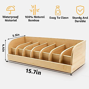 GREATSK Wood Belt Organizer Box,7 Grids Belt Rack, Belt Organizer for Closet and Drawer, Belt Storage Organizer and Displayer, Belt Organizer for Men Women (Natural Wood)