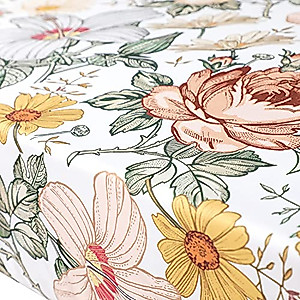 Sahaler Floral Crib Sheet for Girl Boy Baby Fitted Crib Sheets for Standard Mattresses (Retro Chrysanthemum)